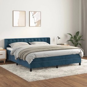 Box spring postel s matrací tmavě modrá 160x200 cm samet 3131211