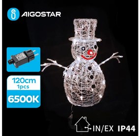 Aigostar - LED Venkovní vánoční dekorace 3,6W/31/230V 6500K 120cm IP44 sněhulák