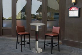Vyhřívaný barový stůl s infrazářičem, výška 1130 mm, 1500 W, Ø 600 mm, nerezový