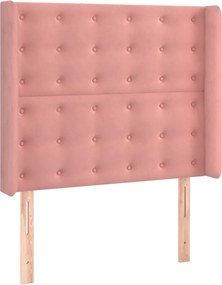 Box spring postel s matrací a LED růžová 80 x 200 cm samet 3139774