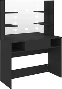 Kosmetický stolek s LED světly 100 x 40 x 135 cm MDF černý 331540