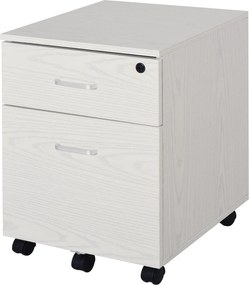 Mobilní šanón od Vinsetto pro A4 soubory s kolečky, závěsný šanón s 2 zásuvkami a zámkem 40x45x55,6 cm Bílý | Aosom