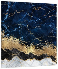 Obraz - Tmavě-modrý mramor (30x30 cm)