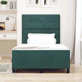Postel s boxspringem s čelo Tmavě zelená 120 x 200 cm samet 3344936