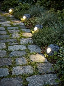 Sinsay - Zahradní solární LED lampa ve tvaru kamene - šedá