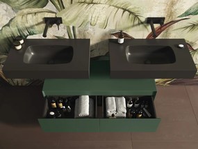 LOTOSAN Akra skříňka s deskou SLIM 100cm, smaragd matná AQ LN8943