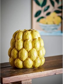 Žlutá ručně malovaná váza z kameniny (výška 22 cm) Limone – Bloomingville