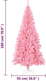 Umělý vánoční stromek se stojanem růžový 180 cm PVC 320998