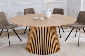 Kruhový jídelní stůl Valhalla Wood 120cm světlý dub