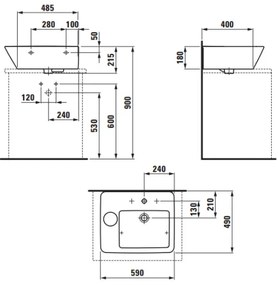 BPS-koupelny Keramické umyvadlo do nábytku Laufen ALESSI DOT
