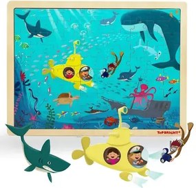 TOP BRIGHT Dřevěné puzzle Na mořském dně / 100 dílků / od 3 let
