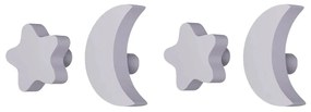 Háčky Stars and Moons hooks Lilac - set 4 ks  Nofred