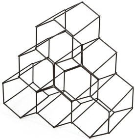 Stojan na víno compactor hexagon pro 6 lahví,matná ocel,28x28x14,5 cm