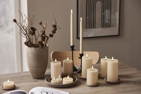 STAR TRADING Čajová LED svíčka Flamme Beige 4 cm – set 2 ks, béžová barva, plast, vosk