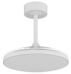 Matra 9008 Slim Mini, rozvinovací ventilátor se svítidlem a dálk. ovladačem, LED 45W 2700-5000K, bílá, průměr 41/90cm