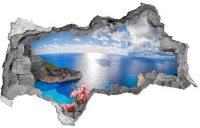 Wallmuralia Díra 3D ve zdi nálepka Zakynthos Řecko 95x73 cm