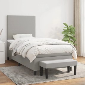 vidaXL Box spring postel s matrací 90x200 cm textil [3136408] Barva: světle šedá
