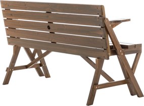 Kondela Zahradní stůl/lavička, 2v1, hnědá, ZAGIR