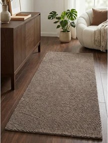 Taupe ručně tkaný vlněný běhoun 80x200 cm Calmio – Hanse Home