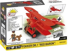 COBI 2996 Great War Fokker Dr. I Red Baron / 206 kostek / 1 figurka /