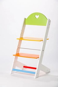 Lucas Wood Style rostoucí židle MIXLE -  bílá/barevný mix rostoucí židle MIXLE: Srdíčko