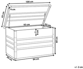 Úložný box, tmavě zelená, 100 x 62 cm, 300L CEBROSA Beliani