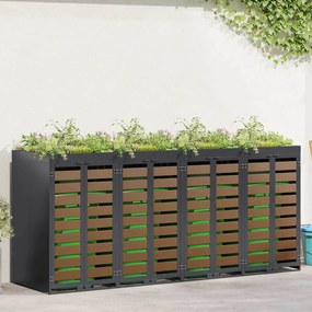 Úložný box na 4 popelnice Ocel Antracit 3394775
