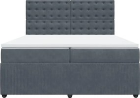 Box spring postel s matrací tmavě šedá 200x200 cm samet 3292443