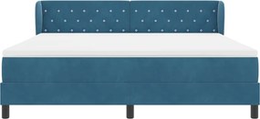 Postel s boxspringem s čelo Tmavě moddrá 180 x 200 cm samet 3340350