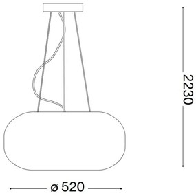 Ideal Lux - Lustr na lanku ULISSE 3xE27/60W/230V pr. 52 cm bílá