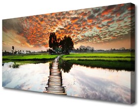 Obraz na plátně Most Jezero Krajina 100x50 cm