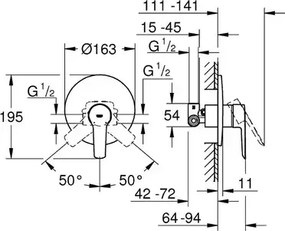 Grohe QuickFix Start - Sprchová baterie pod omítku s tělesem chrom