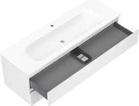 Mexen Orio, koupelnová skříňka 140 cm s umyvadlem Vela, 2 zásuvky, bílá matná, 91A10-14047-2-BFF01-W23M01