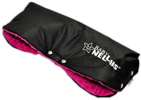 Rukávník ke kočárku Baby Nellys ® minky - amarantový/černý