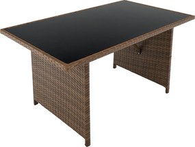 Zahradní ratanový set, světle hnědá/černá, MADUL