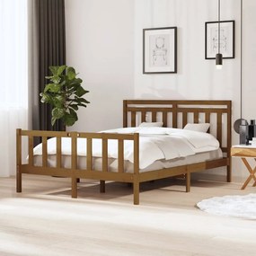 Rám postele medově hnědý 150 x 200 cm King Size masivní dřevo,  3100966