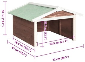 vidaXL Garáž na robotickou sekačku 72 x 87 x 50 cm kávová a bílá jedle