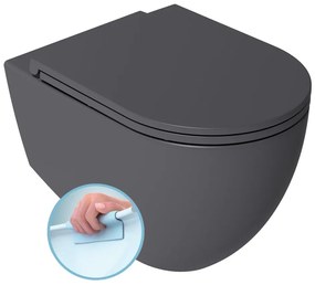 Isvea Isvea, INFINITY závěsná WC mísa, Rimless, 36,5x53cm, antracit, 10NF02004-2C