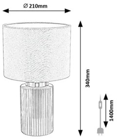 Rabalux 74045 - Stolní lampa GLOVY 1xE14/40W/230V šedá