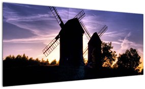 Větrné mlýny - obraz (100x40cm)