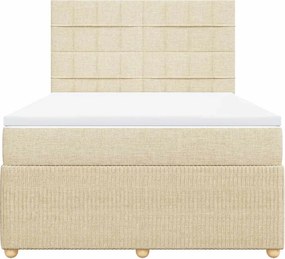 Box spring postel s matrací krémová 160x200 cm textil 3292112