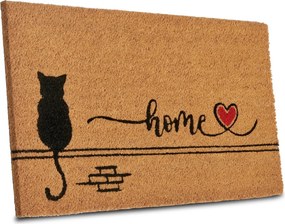 Hanse Home, Rohožka Kočka 106200 - na ven i na doma, 40x70, hnědá, chodba / předsíň