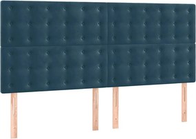 Box spring postel s matrací tmavě modrá 200x200 cm samet 3129475