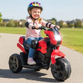 Costway 6 V Dětský motocykl 3-kolový elektrický motocykl s LED světlometem
