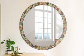 Kulaté dekorativní zrcadlo Etnický květinový fi 100 cm