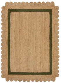 Tmavě zelený/v přírodní barvě ručně tkaný jutový koberec 160x230 cm Grace Green – Flair Rugs
