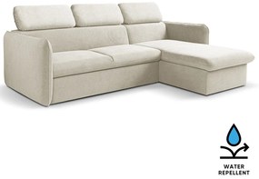 Malá sedací souprava SLIM | 235x179 cm | PRAVÁ | 09 světle béžová | rozkládací + úložný prostor