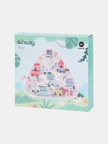 Sinsay - Vzdělávací tabule s dráhou a vozidly - vícebarevná