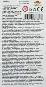 TEDDIES Tabule oboustranná černo-bílá / Dřevěná / Magnetická a křídová