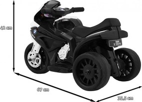 Ramiz BMW S1000 RR Mini dětská motorka na baterie černá + 3 kolečka + zvuky + LED